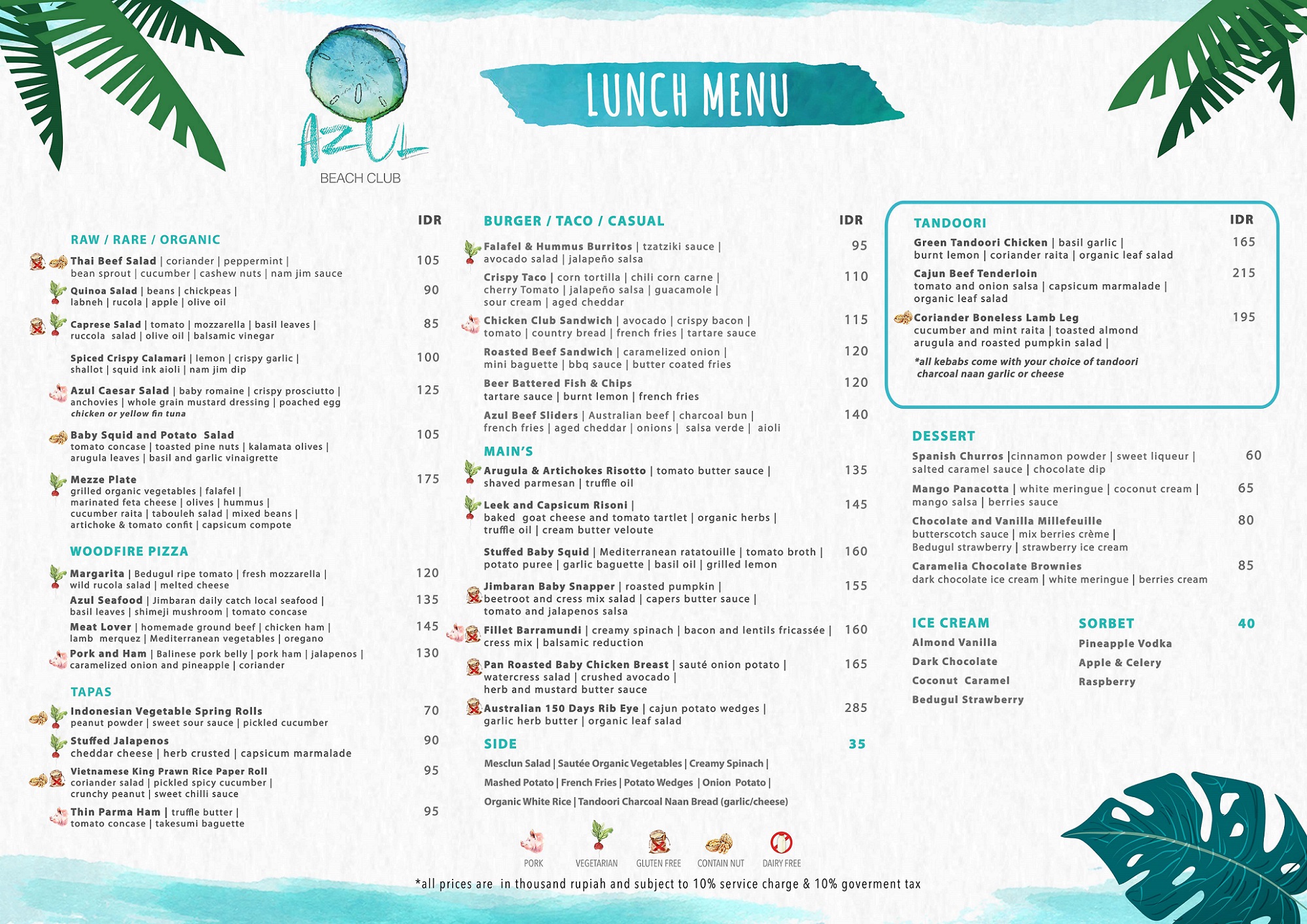 Azul Beach Menu Kickstart Your Culinary Journey With Our Delightful